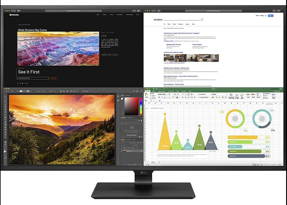 LG 43UN700-B Monitor UHD 43" (3840 X 2160) IPS Display, USB Type-C ...