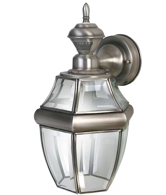 1-Light 14.5-in Antique Silver Motion Sensor; Outdoor Wall Light ...