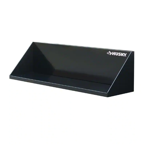 Husky Steel Garage Wall Shelf in Black (24 in. W x 9 in. H x 9 in. D ...