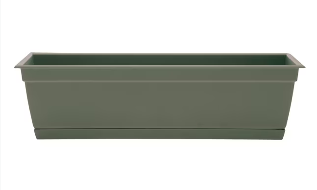 24-in x 6.7-in Living Green Recycled Plastic Window Box with Drainage ...