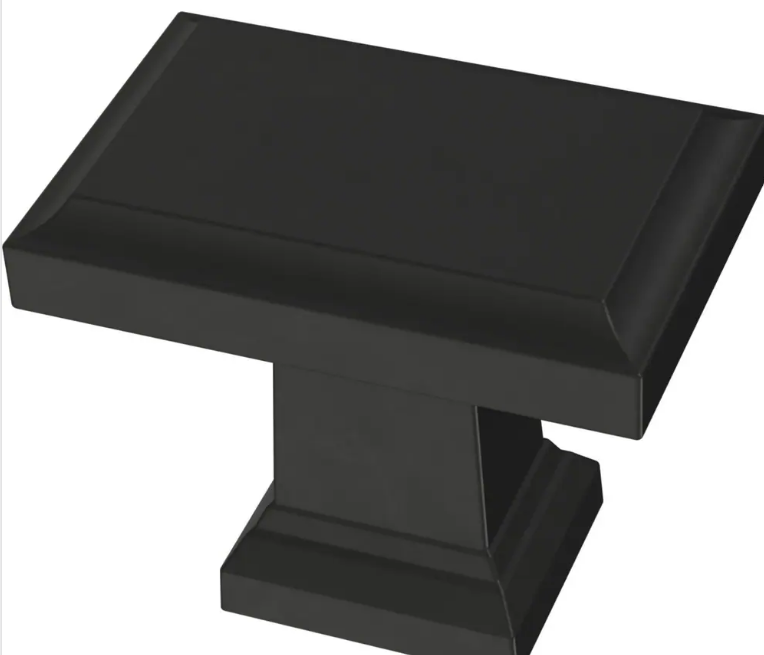 Classic Rectangle 1-1/2-in Matte Black Rectangular Cabinet Knob ...