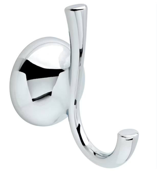 Foundations Polished Chrome Double-Hook Wall Mount Towel Hook ...
