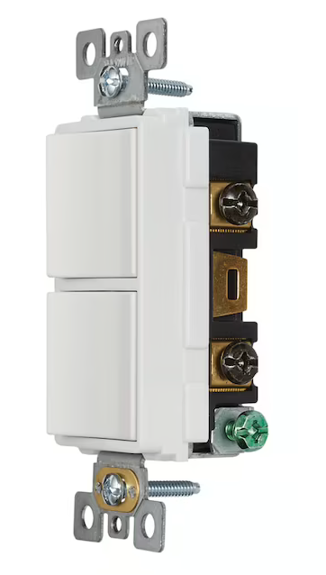 Wall Control 15-Amp Rocker Light Switch, White - StealDeals Inc